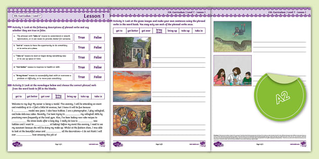 FREE! - ESL Curriculum Level 7, Lesson 1 Worksheet - Twinkl