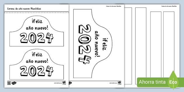 Manualidad: Corona de año nuevo (teacher made) - Twinkl