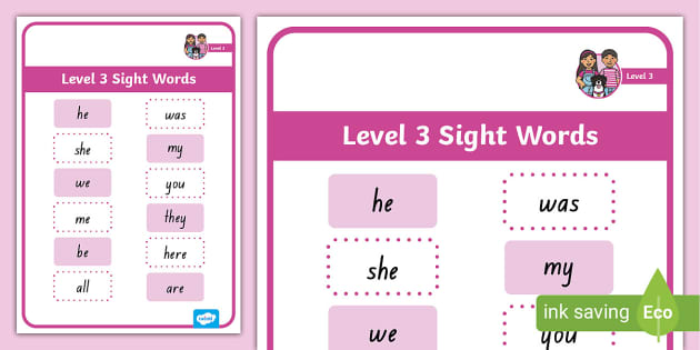 Level 3 Sight Word Poster (teacher made) - Twinkl