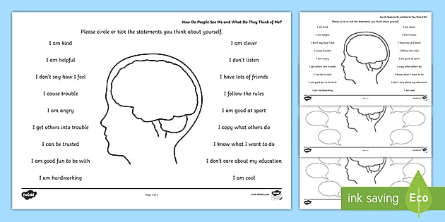 How Do People See Me? Worksheet (Teacher-Made)