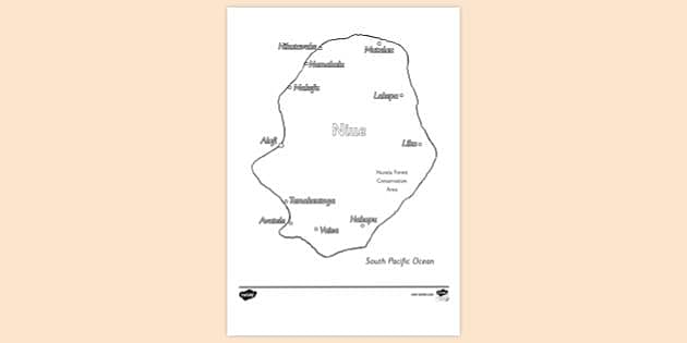 FREE! - Niue Map Colouring Sheet | Colouring Sheets - Twinkl
