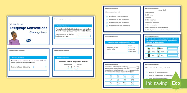 NAPLAN Name Three - Narrative Writing Challenge Cards