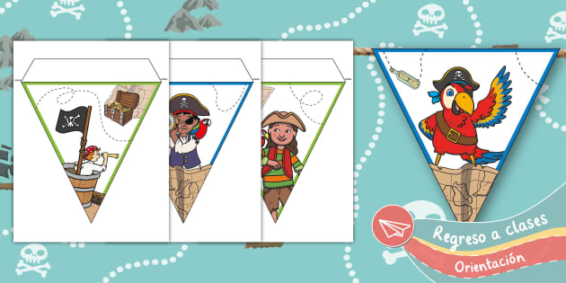 Banderines Decorativos Piratas (Hecho por educadores)