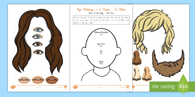 Parts of the Body - The Face Worksheet / Worksheet - Te Reo Maori/English