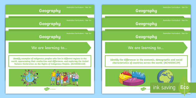 Year 6 Australian Geography Content Descriptor Statements Display Pack