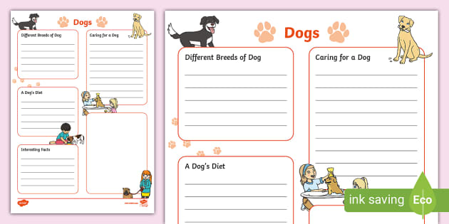Dogs Fact File Template,dogs,dog fact sheet (teacher made)