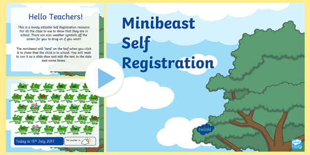 Minibeasts Self-Registration PowerPoint (teacher made)