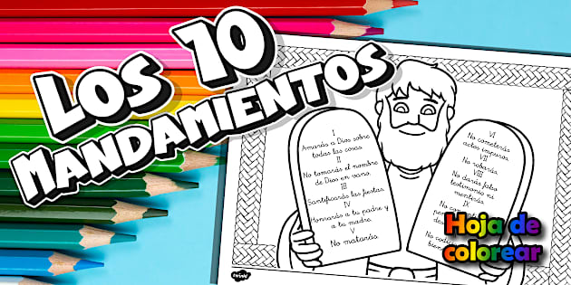 Hoja de colorear: Los 10 Mandamientos
