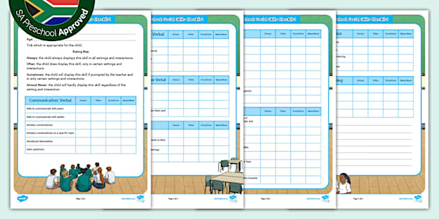 Preschool: Social Skills Checklist (teacher made) - Twinkl