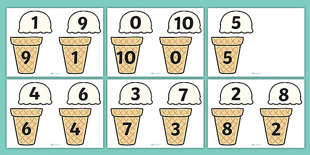 Ice Cream Number Bonds to Ten (Teacher-Made) - Twinkl