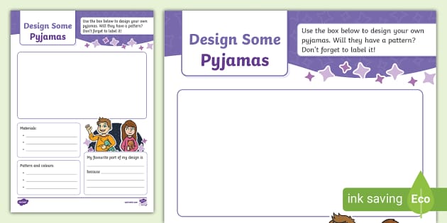 Design Some Pyjamas Worksheet (teacher made) - Twinkl
