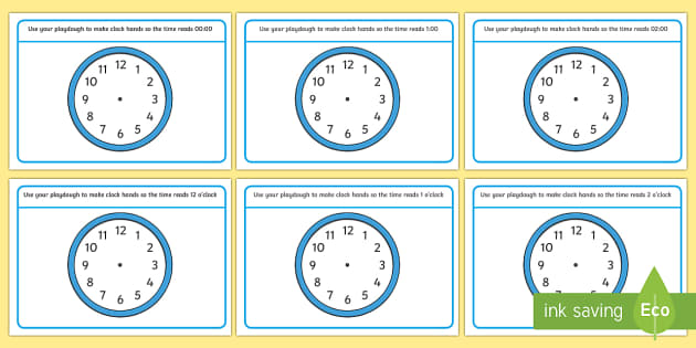 O'Clock and Half Past Time Playdough Mats (teacher made)