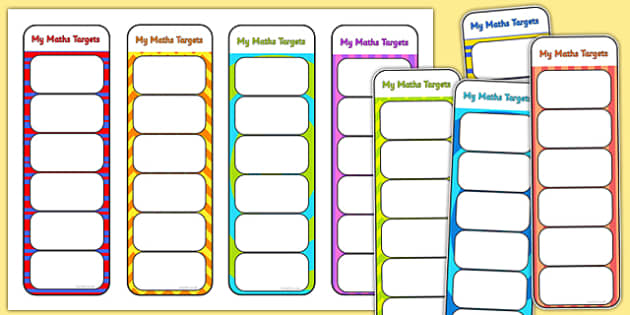 My Maths Targets Bookmarks (Hecho por educadores) - Twinkl