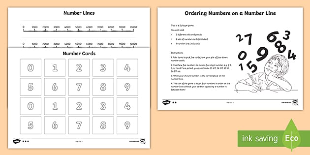Ordering 4 Digit And 5 Digit Number Line teacher Made 