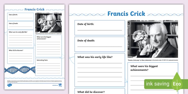 Francis Crick Fact File Template (Teacher-Made) - Twinkl