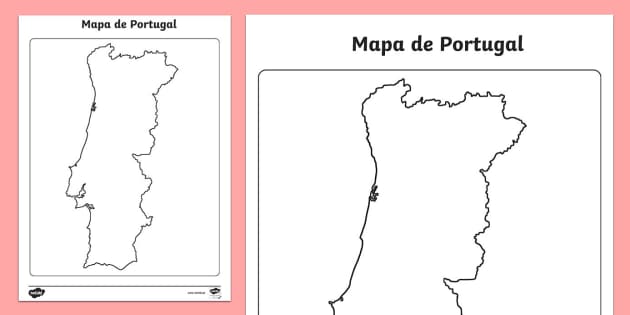 Mapa de Portugal - Página de Colorir - Twinkl