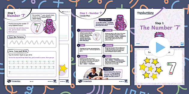 Twinkl Handwriting Scheme: Step 1 The Number 7 Pack - Twinkl