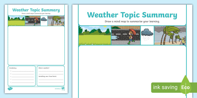 Weather Topic Summary Template (teacher made) - Twinkl