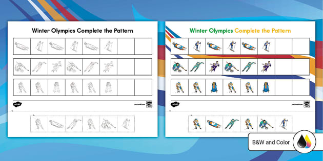 Winter Olympics Complete the Pattern Activity (teacher made)