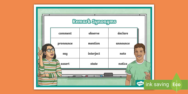 Remark Synonyms Word Mat (Teacher-Made) - Twinkl