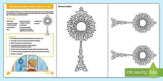 Catholic The Feast of Corpus Christi Window Art Instructions