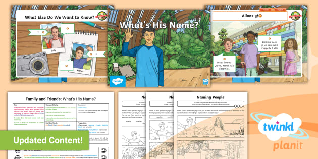French Conversation Activities - What's His Name Lesson Pack