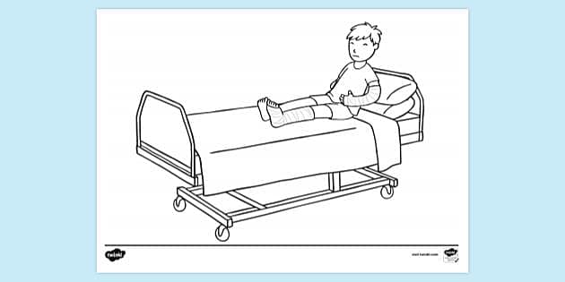 Boy with Plaster Casts Colouring | Colouring Sheets - Twinkl