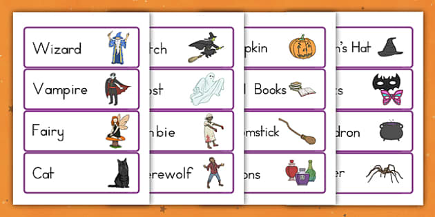 Halloween Fancy Dress Shop Role Play Labels - Twinkl