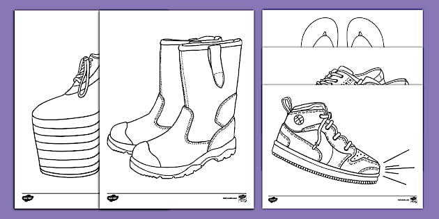 coloring pages and shoe