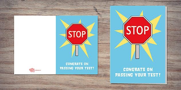 Stop Driving Test Card | Twinkl Party (teacher made)