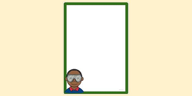 FREE! - Simple Blank Child Wearing Goggles | Page Borders | Twinkl