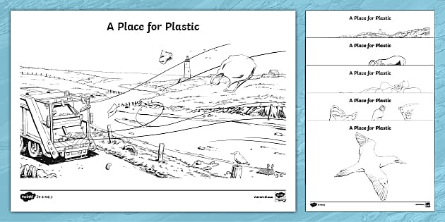 Ocean Pollution KS2 Colouring Pages (from 'A Place for Plastic')