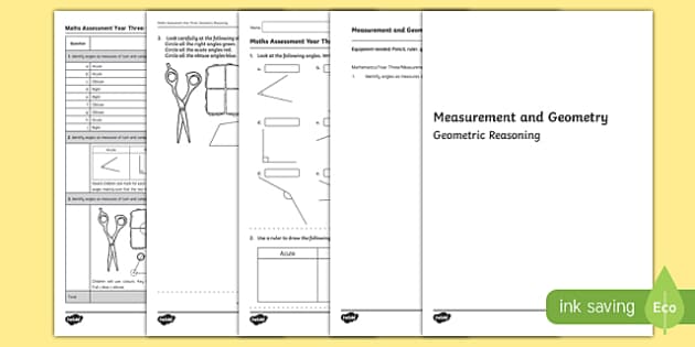 Year 3 Measurement and Geometry Geometric Reasoning Assessment