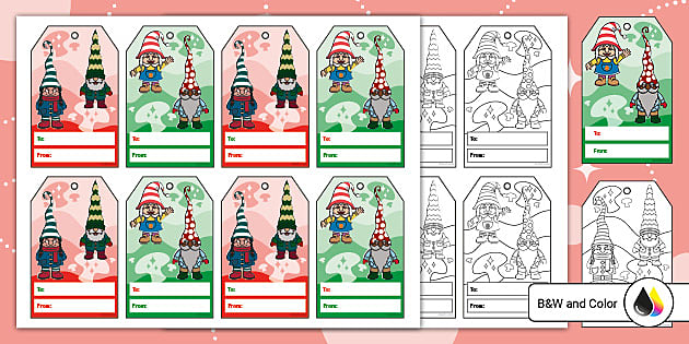 Gnome Holiday Gift Tags (teacher made) - Twinkl