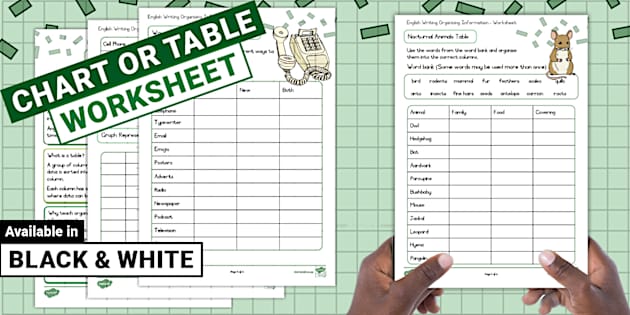 English Term 4 Writing Organising Information - Worksheet
