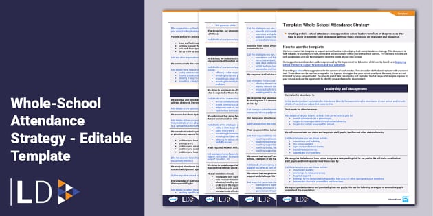 Whole-School Attendance Strategy Template (teacher made)