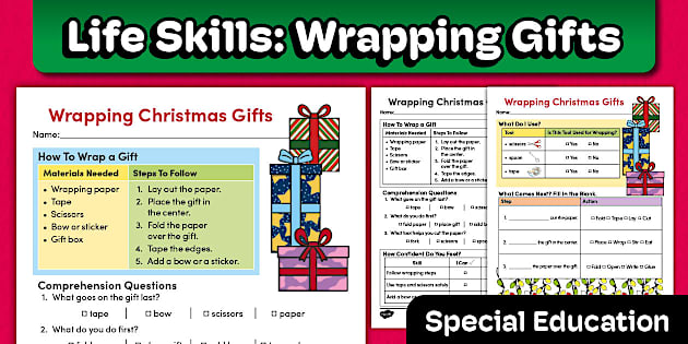 Life Skills: Wrapping Christmas Gifts Functional Reading