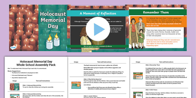 Holocaust Memorial Day Assembly KS2 Script and Presentation