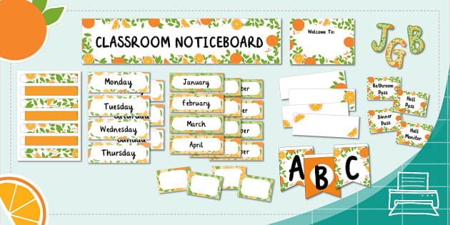 Orange Fruit-Themed Classroom Display Pack (teacher made)