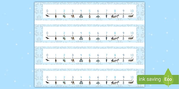 The Snow Queen Story Number Line 0-10 (teacher made)