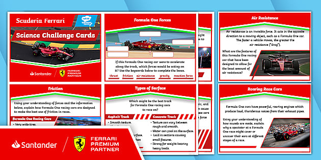 FREE Scuderia Ferrari: Science Challenge Cards for 3rd-5th Grade
