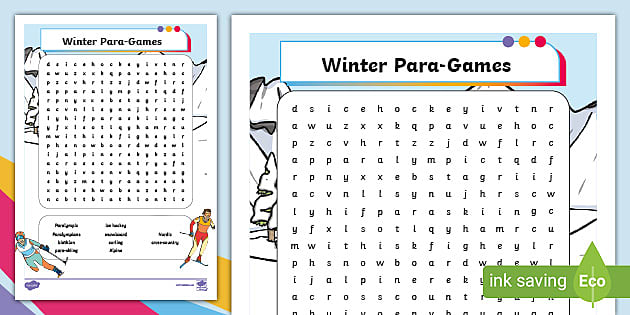 KS1 Paralympic Winter Games Word Search - Twinkl