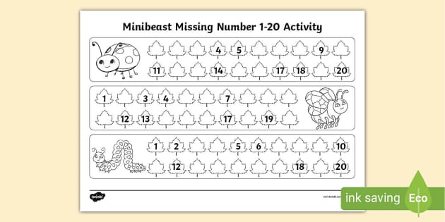 👉 Minibeast-Themed Missing Number 1-20 Activity - Twinkl