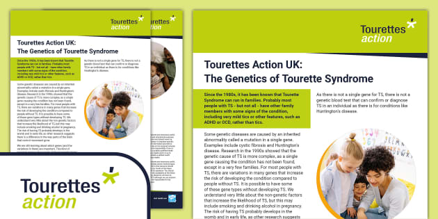 FREE! - Tourettes Action UK: The Genetics of Tourette Syndrome