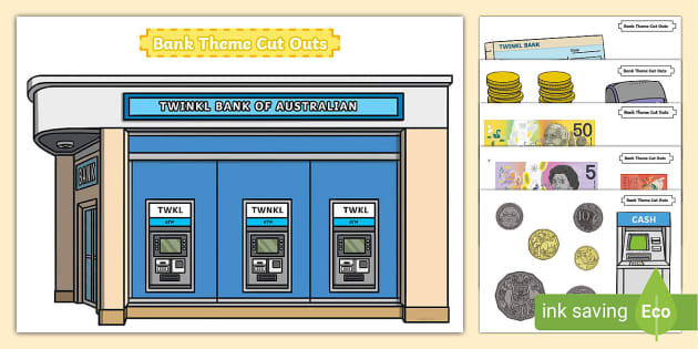 Bank-Themed Cut-Outs | EYLF Bank Role Play Resources