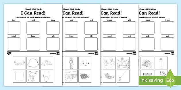 I Can Read Phase 4 CVCC Words Worksheet / Worksheet - Twinkl