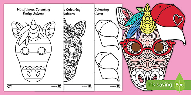 Picture of a Unicorn to colour in | KS1 Mindfulness - Twinkl