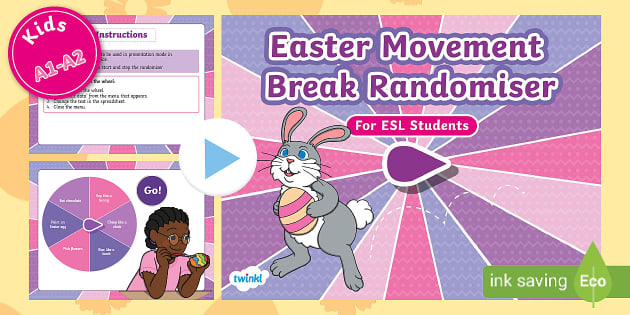 ESL Easter Movement Break Randomiser (teacher made) - Twinkl