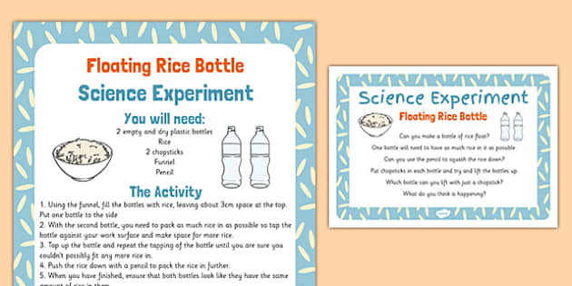 Floating Rice Bottle Science Experiment