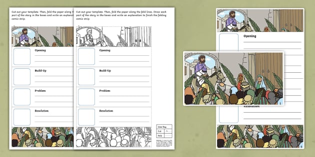 Palm Sunday Folding Comic Strip Template (teacher made)